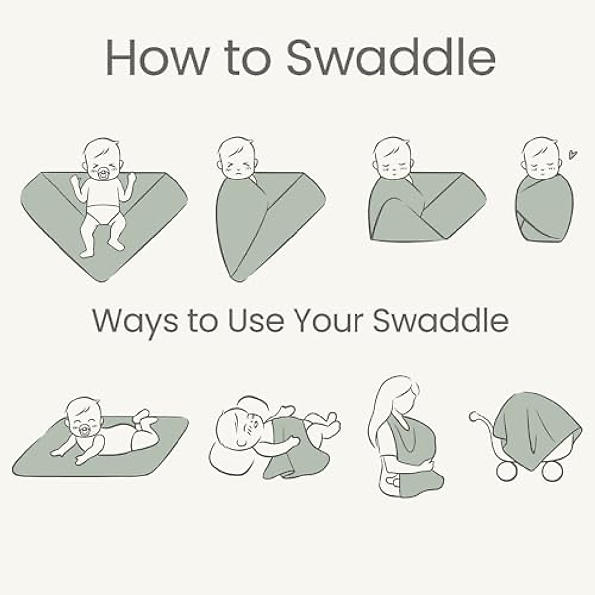 Konssy Baby Girl Newborn Receiving Blanket with Headband Set Baby Swaddle Nursery Swaddle Wrap