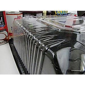 KitchenDance D & W Fine Pack Plastic Cake Display Carrier with Low Dome - 1/4 Sheet Plastic Cake Carrier, Perfect for Storage and Displaying Food - G83, 50 Count