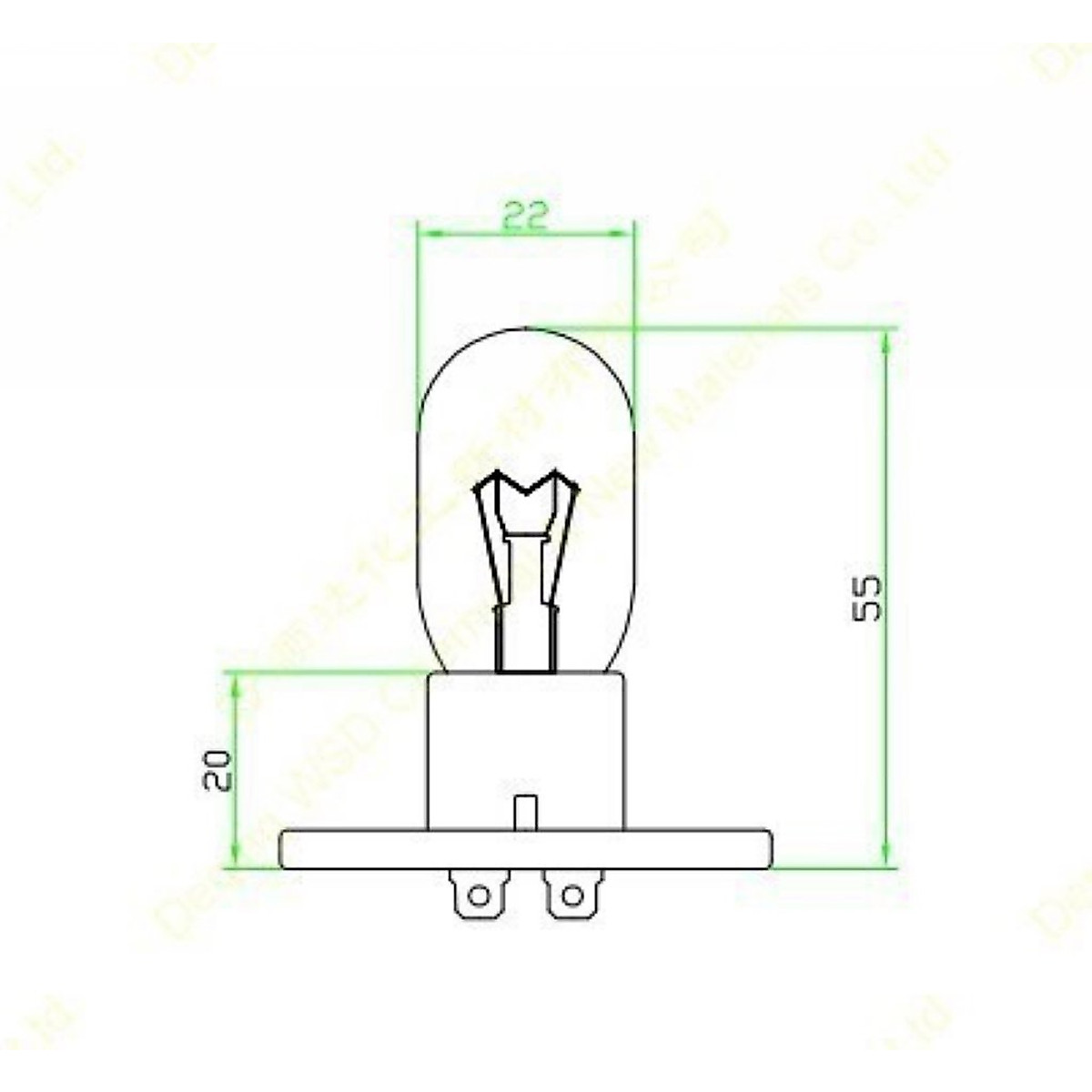 WSDCN.COM 2 Pack, Fulfilled by Amazon, New Microwave Oven Light Bulb Lamp Globe Z187 125V 20W