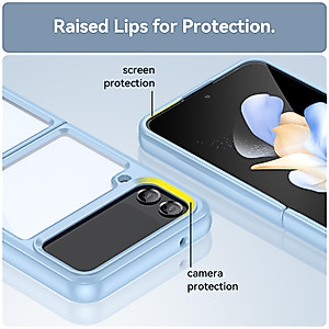 Zotita for Samsung Galaxy Z Flip 3 5G case, Lightweight and high Transparency Shock Absorption Protection, TPU+PMMA Material for Comfortable Touch, Screen Camera Lens for high Protection (Solid blue)