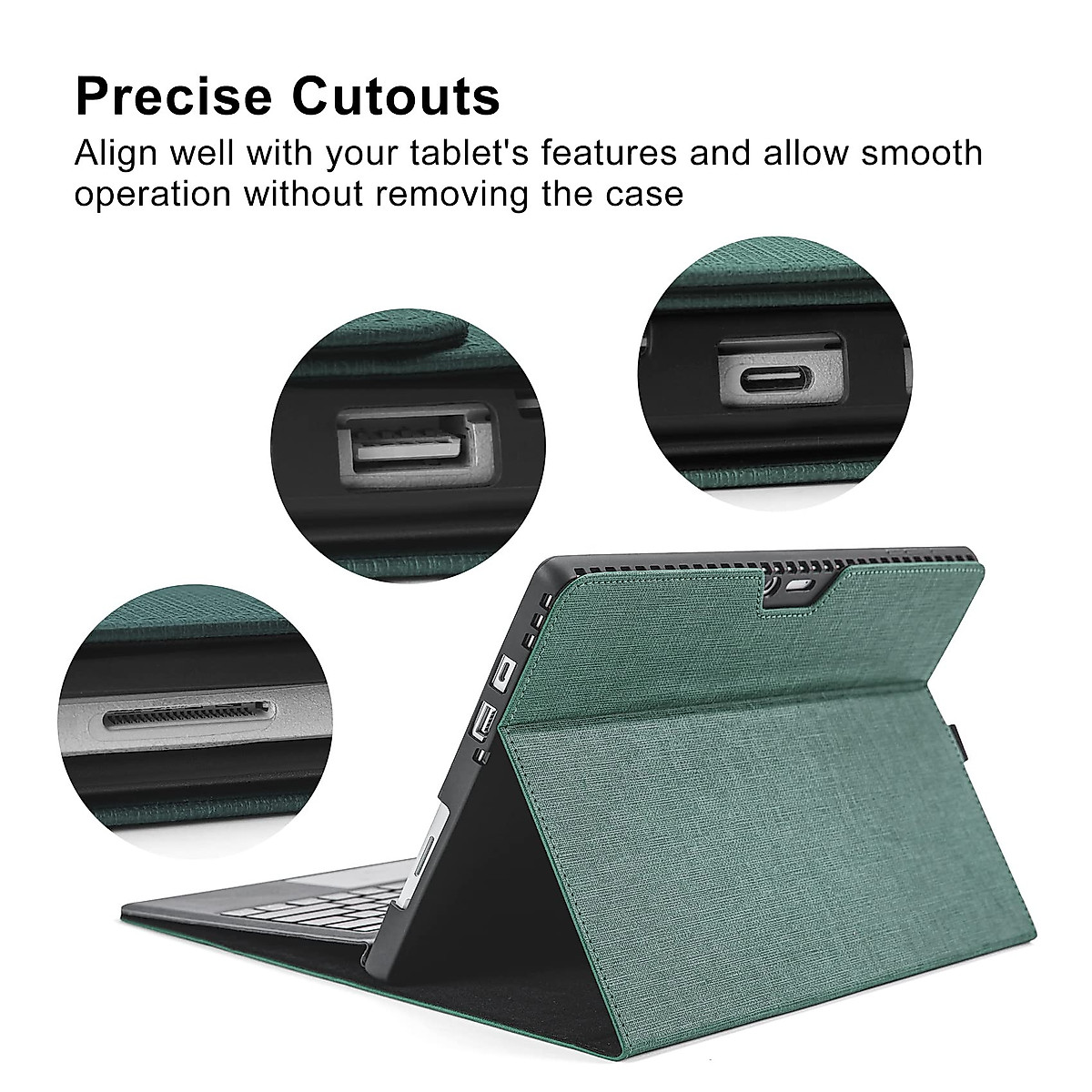 Omnpak Case for Microsoft Surface Pro 7+ (2021)/Surface Pro 7(2019)/Surface Pro 6(2018)/Surface Pro 5(2017)/Surface Pro 4, Adjustable Viewing Angle, Compatible with Type Cover Keyboard