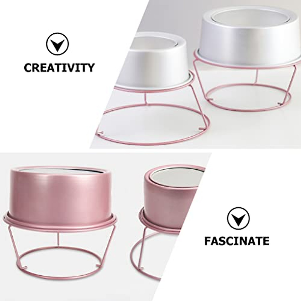 Luxshiny Bread Cooling Rack Alloy Round Chiffon Cake Cooling Rack Reusable Baking Cake Embryo Rack Cooling Bracket Kitchen Baking Accessories (Rose Gold)