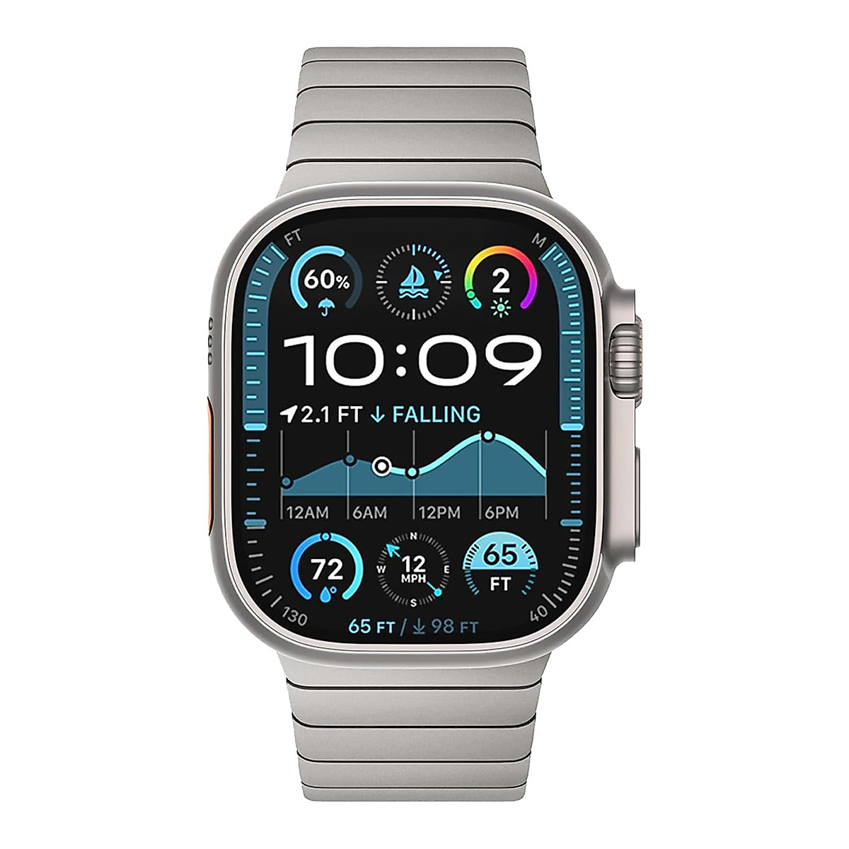 Ultra 2 Metal Bracelet Compatible with Apple Watch Ultra 2 / Ultra Metal Band 49mm for Men - Titanium Color Metal Bracelet