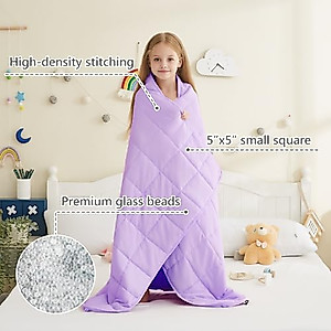 L'AGRATY Weighted Blanket - 40"x60" 7lbs Cooling Breathable Weighted Heavy Blanket Microfiber Material with Glass Beads Small Blanket for All-Season Summer Fall Winter Soft Thick Blanket