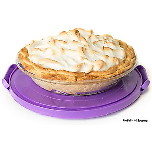 Houseify Purple PIE PAL, Pie & Cake Carrier w/Flat Handle & Domed Lid for Tall Pies & Cakes, Cupcake Storage, Plus Veggie/Fruit/Nut Tray, Fits 9 In. Cakes & Pies
