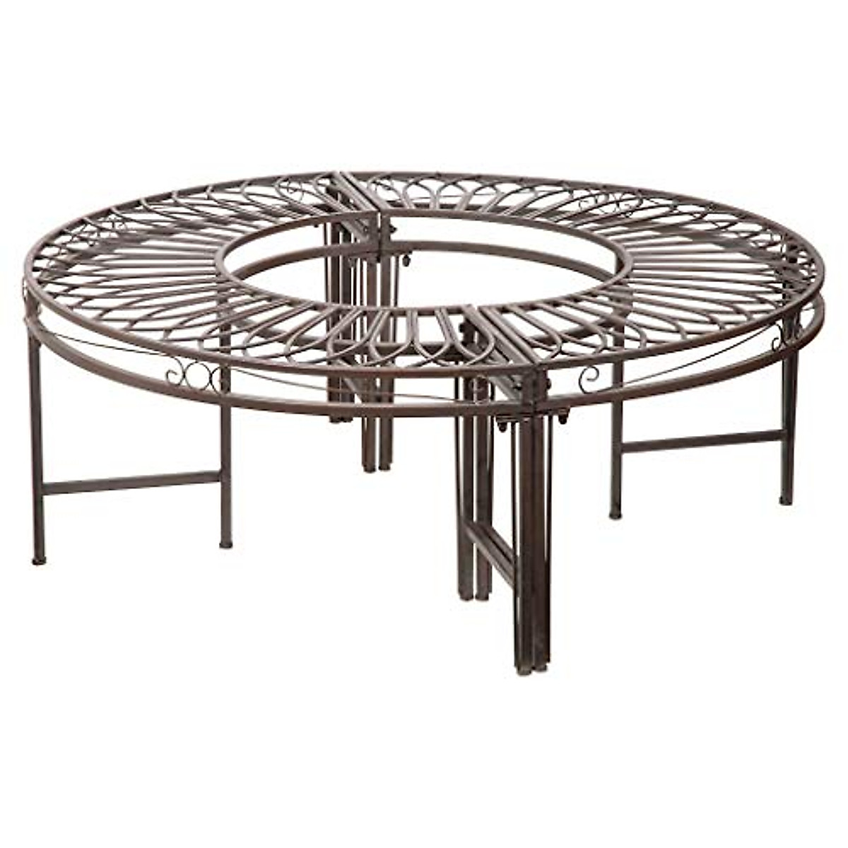 Design Toscano ZJ12063 Roundabout Circular Garden Tree Bench Seat, 47 Inch, Grey