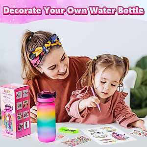 Meijoy Decorate Your Own Water Bottle Kits for Girls - Kids Water Bottle Birthday Gifts for 4 5 6 7 8-12 Year Old Girl DIY Unicorn Birthday Decorations Arts and Crafts for Kids Ages 6-8 Girls