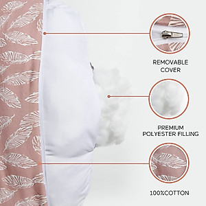 Momcozy Nursing Pillow Pink and Replacement Pillowcase, Original Plus Size Breastfeeding Pillows for More Support for Mom and Baby, with Adjustable Waist Strap