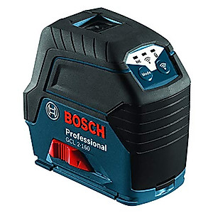 BOSCH 65 Ft. Self-Leveling Cross-Line Combination Laser with Plumb Points GCL 2-160 , Black