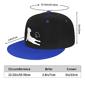 Adjustable Snapback Hat for Men Women, French Bulldogs Yoga Unisex Hip Hop Baseball Cap Trucker Dad Hats Blue
