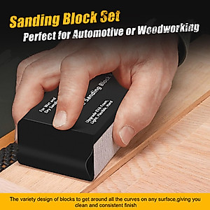 Sanding Block Kit 7 Piece - Flexible EVA Foam Wet or Dry Auto Body Hand Sanding Blocks Kit for Automotive Car Wood Bodywork