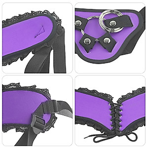 Strap-on Harness Adjustable Adult Sex Toy with 3 Different Sized O-Rings Suction Cup Dildo Compatible Harness,Accommodates up to 59" Waist