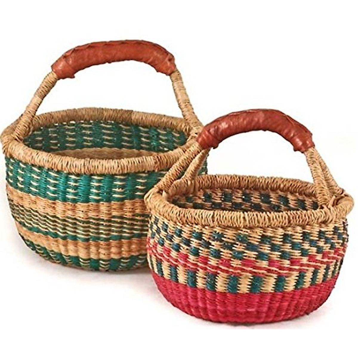 9" -11" Across Children's Small Bolga African Bolga Ghana Basket Fair Trade toys Easter Eggs basket (COLORS VARY) 1 EA