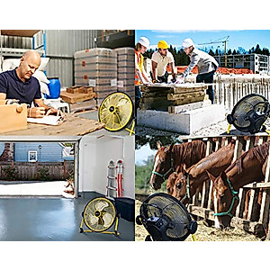 Geek Aire Rechargeable Outdoor High Velocity Camping Floor Fan, 16” Portable Battery Operated Fan with Metal Blade for Garage Barn Gym Camp, Cordless Industrial Fan, Camping Gear Accessories