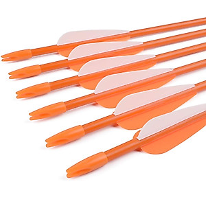 NIKA ARCHERY Fiberglass Arrows Youth Kids Practise Recurve Bows Compound Bow Shooting 12 pcs 24 inch Shafts