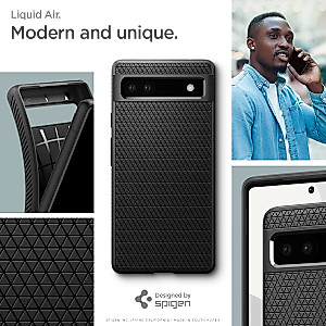 Spigen Liquid Air Designed for Pixel 6a Case (2022) - Matte Black