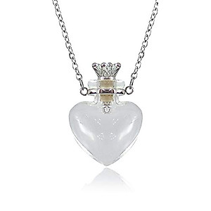 1PC Clear Heart Vial Perfume Bottle Necklaces Stainless Steel Chain Make a Wish blood vial necklace Women Jewelry