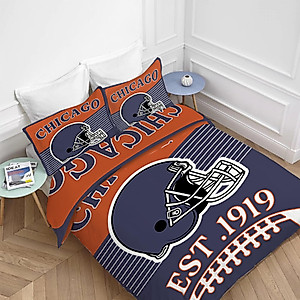 Gyeong Football Player Helmet Bedding Set City Classic Duvet Cover Set American Rugby Sports Comforter Set Twin Full Queen King Size with 1 Duvet Cover and 2 Pillowcase for Fans Boys Teenagers Men