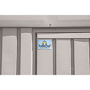 Arrow Shed Elite 6' x 4' Outdoor Lockable Steel Storage Shed Building with Pent Roof, Cool Grey