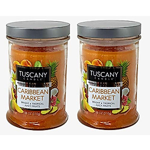 Tuscany Candle 18oz Scented Candle, Caribbean Market 2-Pack