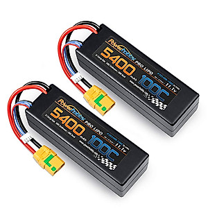 Powerhobby 3s 11.1v 5400mah 100c lipo Battery w XT90 Plug Hard Case (2 Pack) Fits : Arrma Kraton Nero Tyhpon Senton Tailon Outcast FAZON