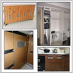 Aicosineg Air Vents Aluminum Alloy Air Vents Small Rectangle Air Grilles Square Ventilation Grilles Louvered Grill Cover for Walls Ceilings Kitchen Sink Wardrobe Shoes Cabinets Silver 11.81x1.97in