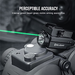 OLIGHT Baldr S 800 Lumens Compact Rail Mount Weaponlight with Green Beam and White LED Combo, Magnetic USB Rechargeable Tactical Flashlight with 1913 or GL Rail, Battery Included (Black)