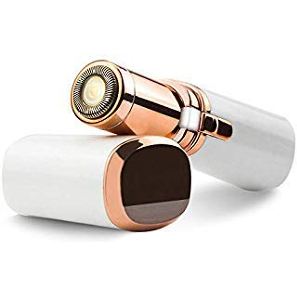 Veru ETERNITY Women Hair Remover Painless Lipstick Shaver for Face,Hand, Armpit, Leg and Bikini,Portable Battery Powered Trimmers for Home and Travel,Built-in LED Light,Milky White/Rose Gold