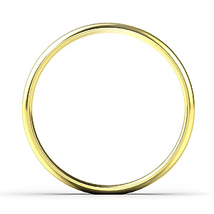 Sz 9.0 Solid 10K Yellow Gold 3MM Plain Dome Wedding Band Ring