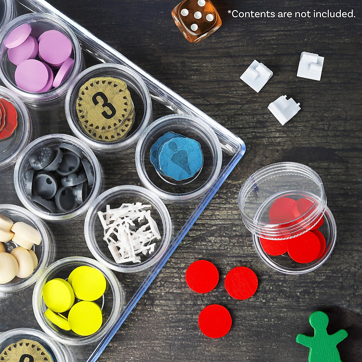 The Beadsmith Personality Case - Clear Storage Organizer Box, 9.5 x 6.4 inches - Includes 24 Small Containers with lids – 1.5 x 0.8 inches, Bead Holder