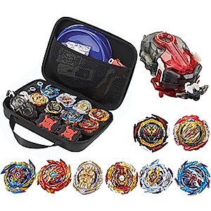Bey Burst Gyro Toy Set with Arena Great Birthday Gift for Boys Children Kids 6 8 + Metal Fusion Attack Top Grip Blade Set with Battling Game Storage Box 8 Top Burst Gyros 3 Two-Way Launcher 2 Handles