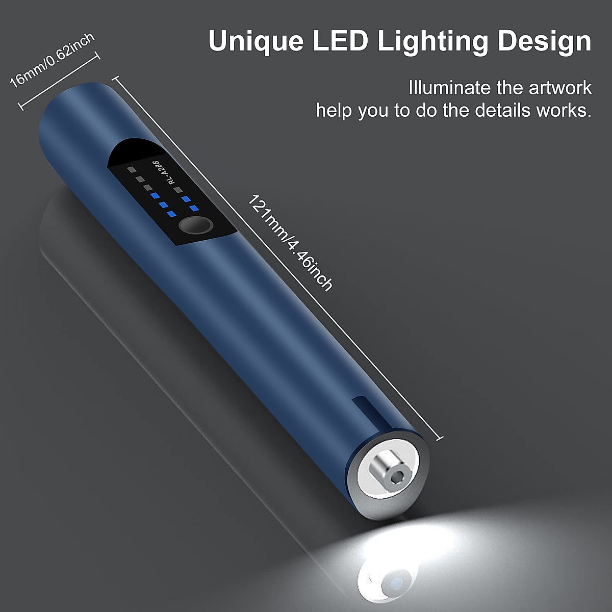 Engraving Pen with LED Light,USB Rechargeable Engraver Pen with 35bits,Mini Electric Engraving Machines Etching Pen Cordless Handheld Etcher Engraver Tool for DIY Jewelry Metal Wood Stone Glass (Blue)