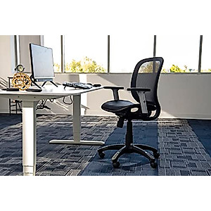 ErgoMax Lumbar Support, Mid-Back Mesh Adjustable Armrests, Home Office Ergonomic Chair, 42 Inch Max Height, Black