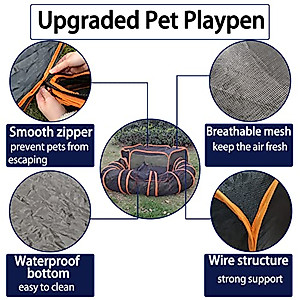 BNOSDM Small Animal Playpen Large Rabbit Playpen with Tunnel Portable Guinea Pig Cage Breathable & Transparent Exercise Yard Fence with Cover for Kitten Puppy Bunny Hamster Chinchilla