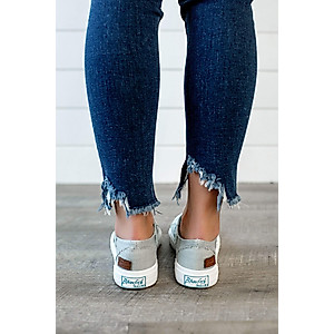 Blowfish Malibu Marley - Shoes for Women - Canvas Upper - Rubber Outsole - Cushioned Fabric Footbed Sweet Gray Color Washed Canvas 7 M