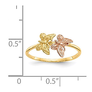 14k Two-Tone Polished Butterfly Ring QK5770