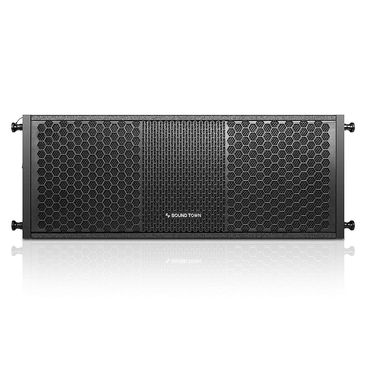 Sound Town ZETHUS Series 2 x 8” Line Array Loudspeaker, with Titanium Compression Driver, Plywood Construction, Full Range/Bi-amp Switchable, Black (ZETHUS-208BV2)