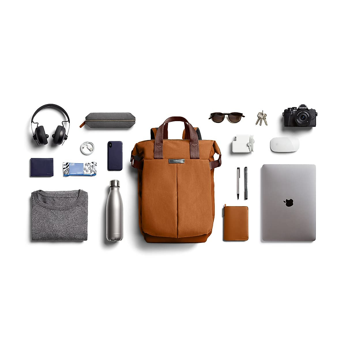 Bellroy Tokyo Totepack, water-resistant woven convertible backpack and tote bag - Bronze