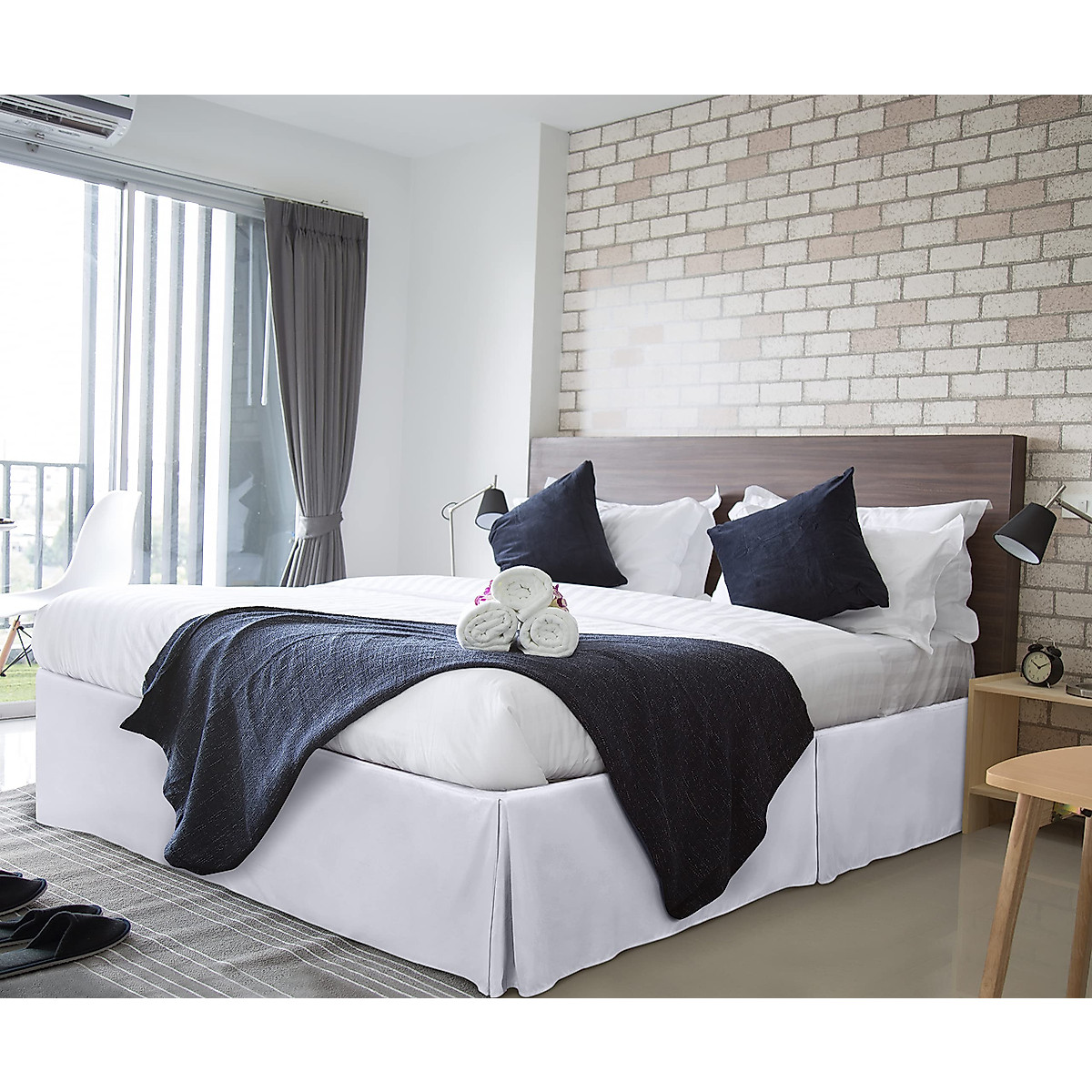 Utopia Bedding Full Bed Skirt - Soft Quadruple Pleated Ruffle - Easy Fit with 16 Inch Tailored Drop - Hotel Quality, Shrinkage and Fade Resistant (Full, White)