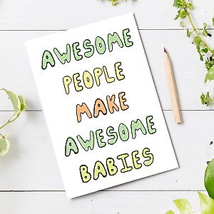 UUEFKTN Baby Shower Card for Him Her, Baby Shower Card for New Mum New Dad Friend, Shower Card for New Baby, Funny Baby Expecting Card, New Baby Arrival Card, Congratulations Pregnancy Card