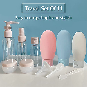12 Pack Tsa approved travel bottles-Travel size toiletries containers-Refillable cosmetic containers-2oz 3oz Travel bottles tsa approved-Travel containers for toiletries leak proof (BPA Free)