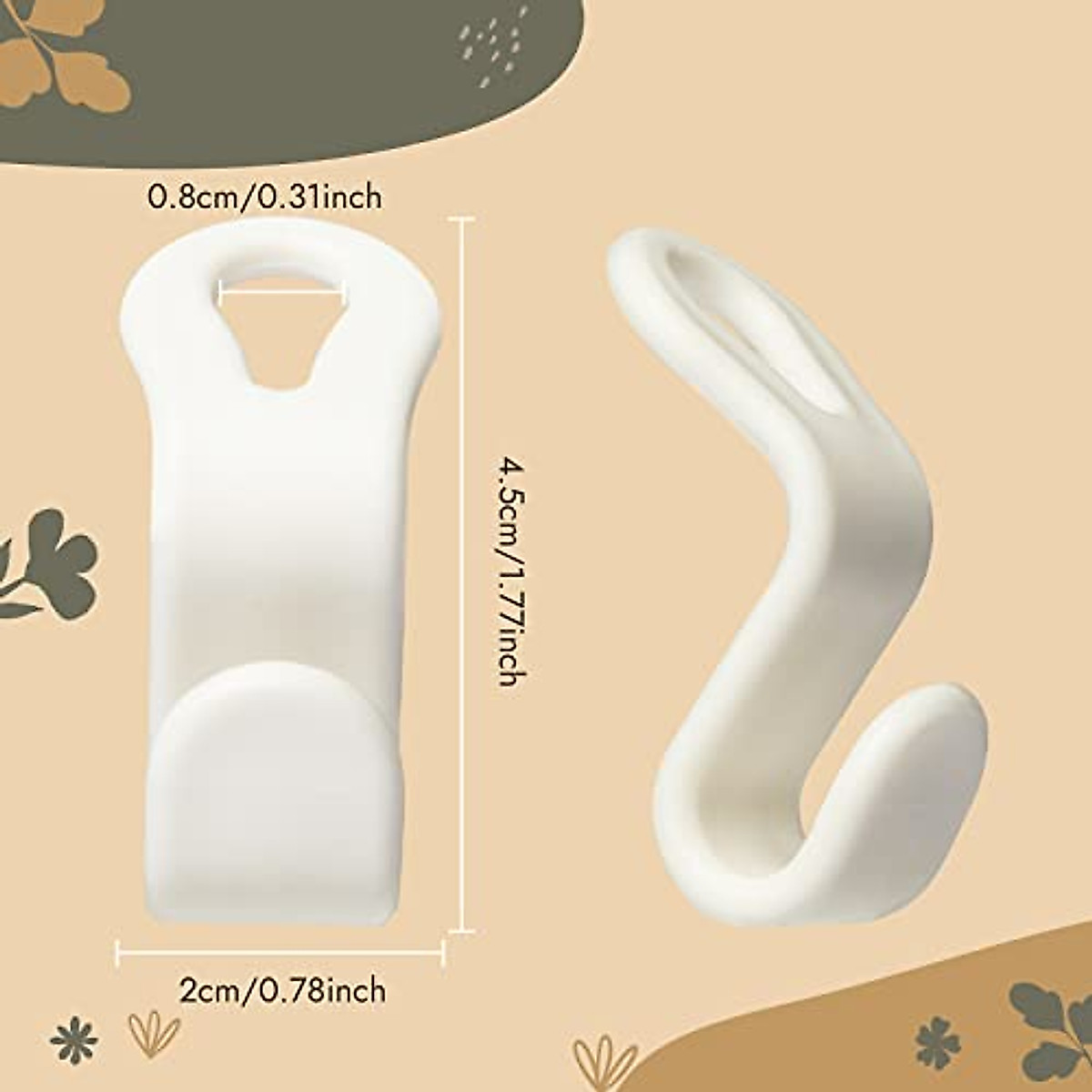 LAHONI 40 Pieces Clothes Hanger Connector Hooks, Plastic Hanger Cascading Connection Hook Mini Hangers Extender Clips for Closet Organizer, Space Saving, White