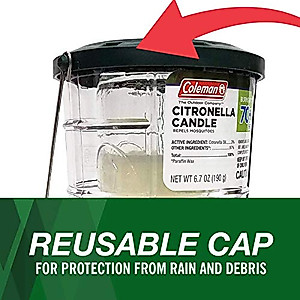 Coleman 70+ Hour Citronella Candle Outdoor Lantern - 6.7 oz, Green