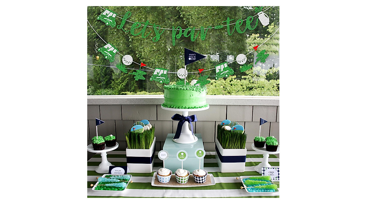 Let's Par Tee Golf Banner for Birthday & Retirement Parties