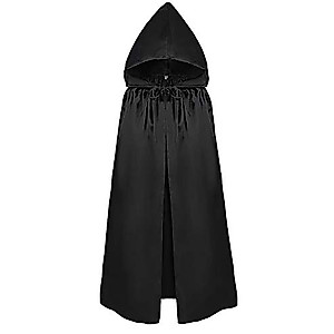 Kids Cloak Hooded Cape Halloween Christmas Cosplay Costume Satin 3-4 Years Y095BKS