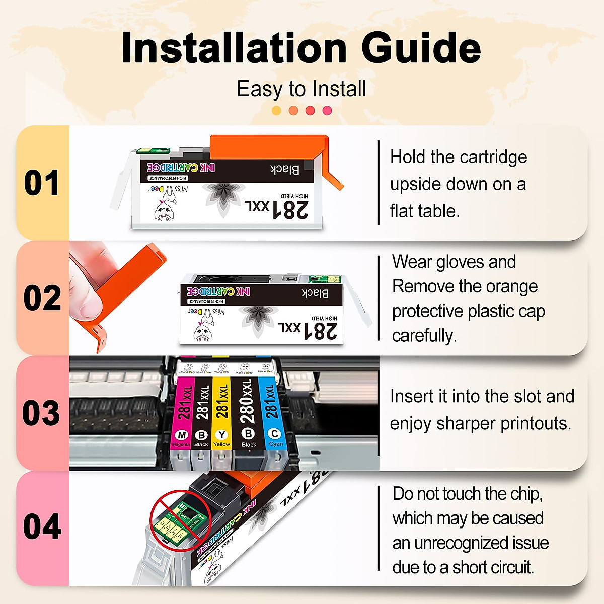 Miss Deer Compatible 281 Black Ink Cartridges Replacement for Canon CLI-281XXL CLI281XXL for Pixma TR7520 TR8520 TS6120 TS6220 TS8120 TS8320 TS9120 (Small Black) 2-Pack
