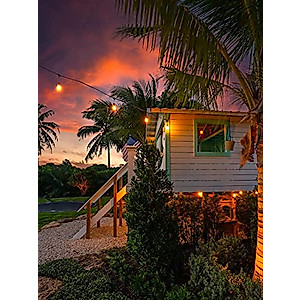 OYYPTDZM Outdoor String Lights 49 Feet Patio Lights Waterproof with 15 Lamp Heads Connectable Hanging Light for Backyard Porch Balcony Garden E26 Bulb Not Included