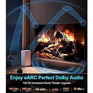 Sniokco 10K 8K HDMI 2.1 Cable 16FT, Certified 48Gbps Ultra High Speed HDMI® Cable 4K 240Hz 165Hz 120Hz 8K 60Hz eARC HDCP2.3 HDR10+ Compatible with PC TV Monitor Projector Ro-ku Sky-Q PS5 X-Box