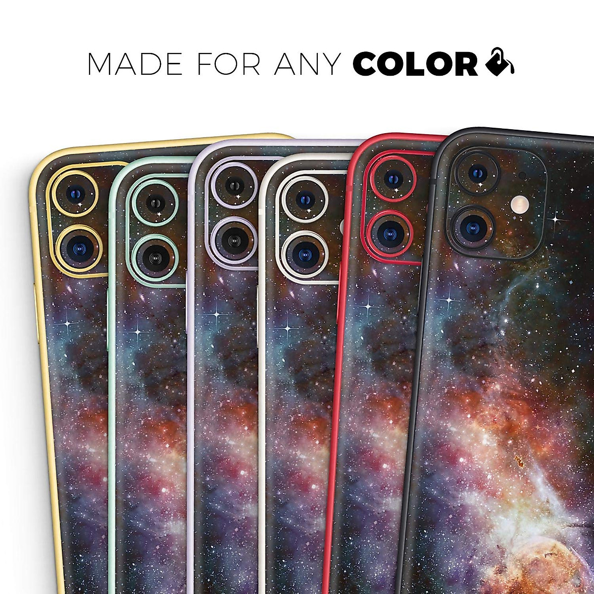 Design Skinz Multicolored Space Explosion - DesignSkinz Protective Vinyl Decal Wrap Skin Cover Compatible with The Apple iPhone 11 (Full-Body, Screen Trim & Back Glass Skin)