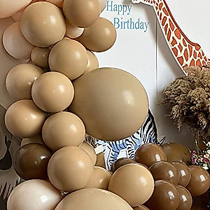 TEDREN 127PCS Balloon Garland Arch Kit Coffee Brown White Latex Balloons Kit for Garland Theme Party Birthday Baby Shower Wedding Decorations (Coffee)